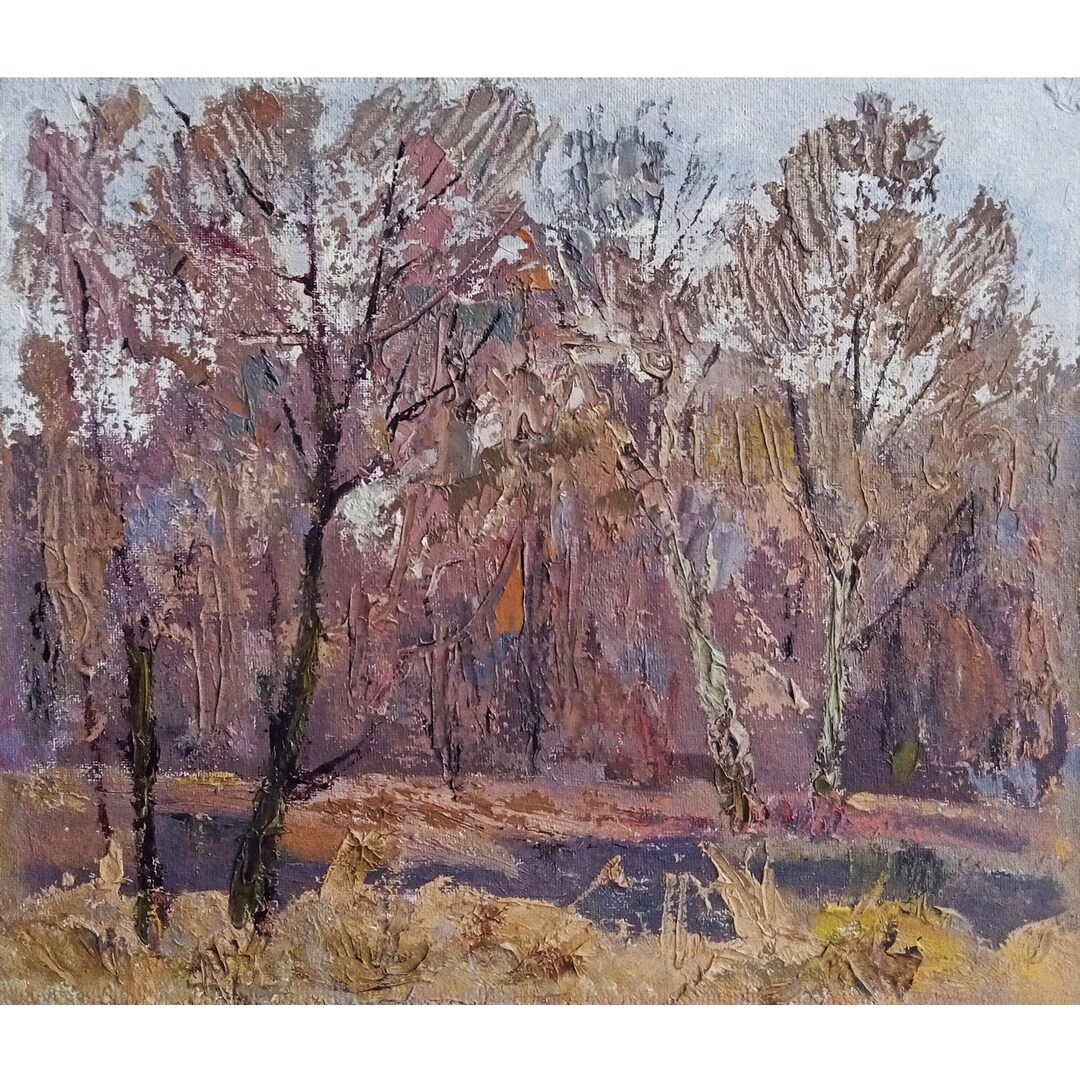 Vintage Autumn Forest Oil Painting, Ukrainian Art, 1970s - Etsy