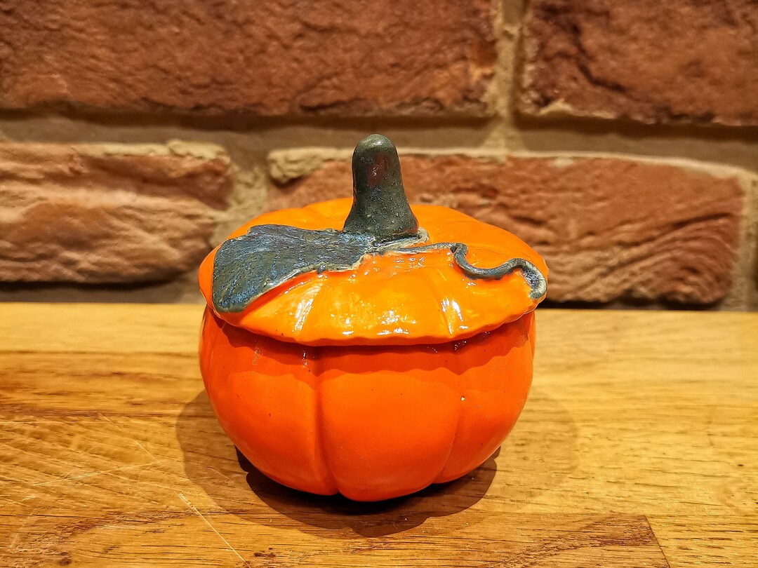 Dry Snack Pumpkin Pot/ceramic Pumpkin Dish With Lid/orange Pumpkin ...