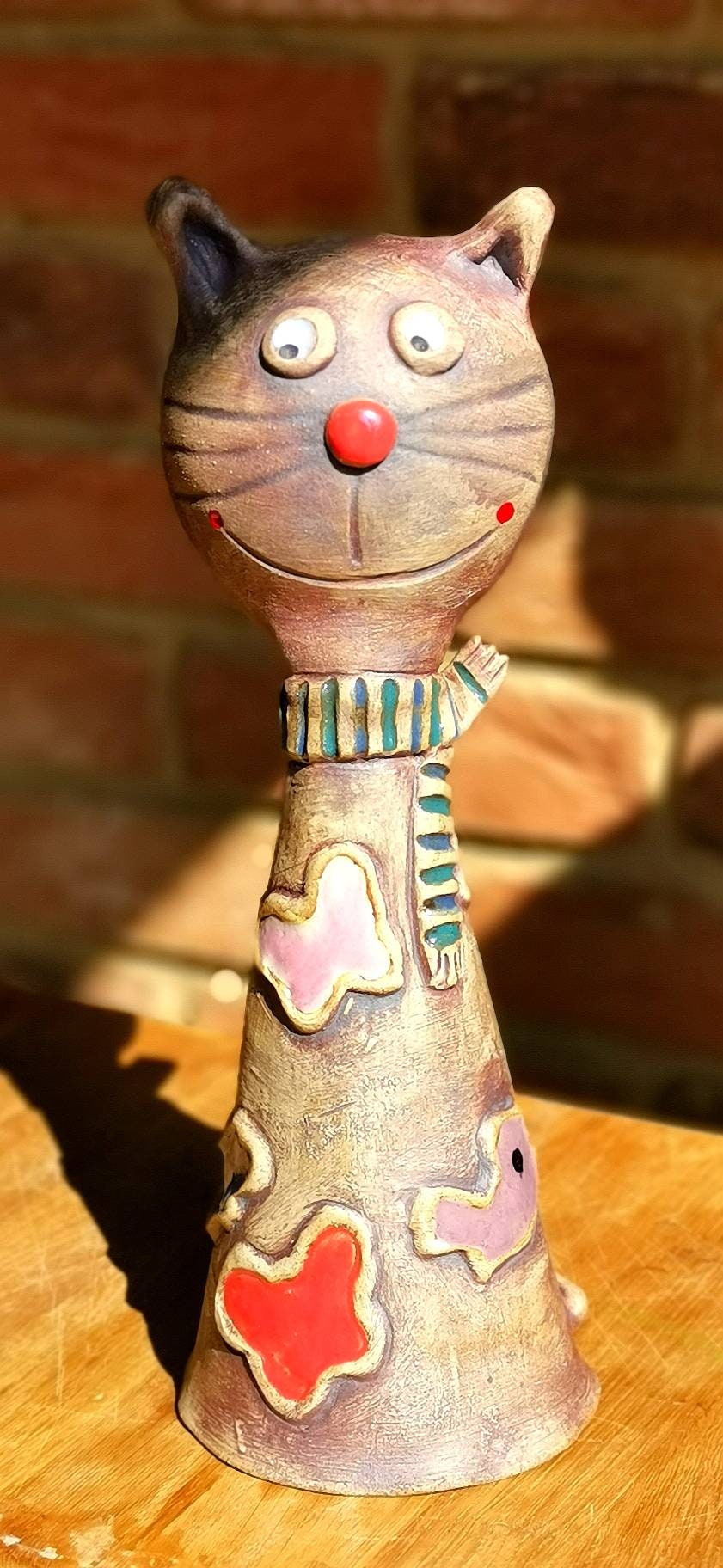 Ceramic Cat Figurine/ Ceramic Cat Statue/love Garden Cat/love | Etsy