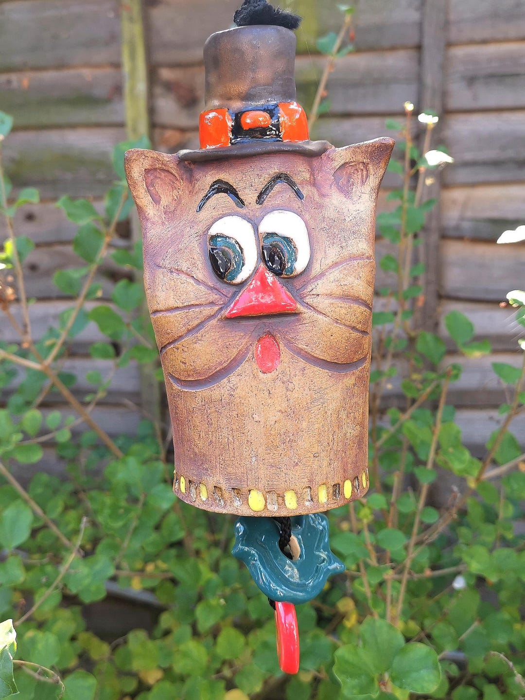 Quirky Cat Bell Ornament/garden Hanging Décor/love Cats Bell - Etsy