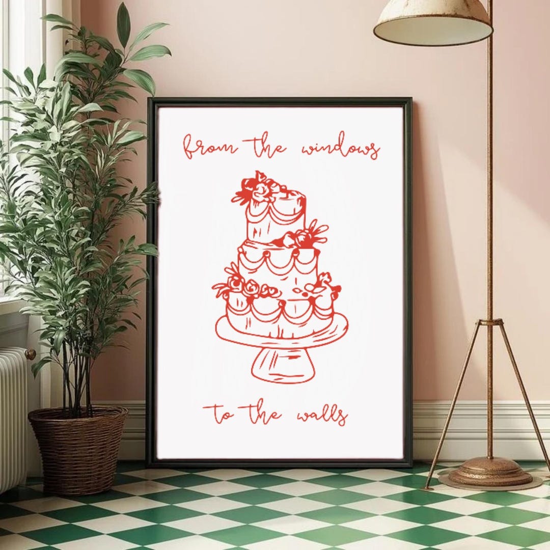 Red Cake Art Print With Lil Jon 'get Low' Lyrics – Quirky Coquette ...