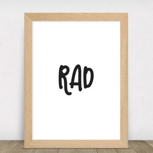 Typography Print // Black and White Art // Quote Print // Rad Poster ...