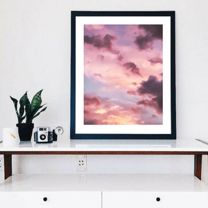 Sunset Art Print // Pink Sky Poster // Beautiful Sky Photo // Pink Wall ...
