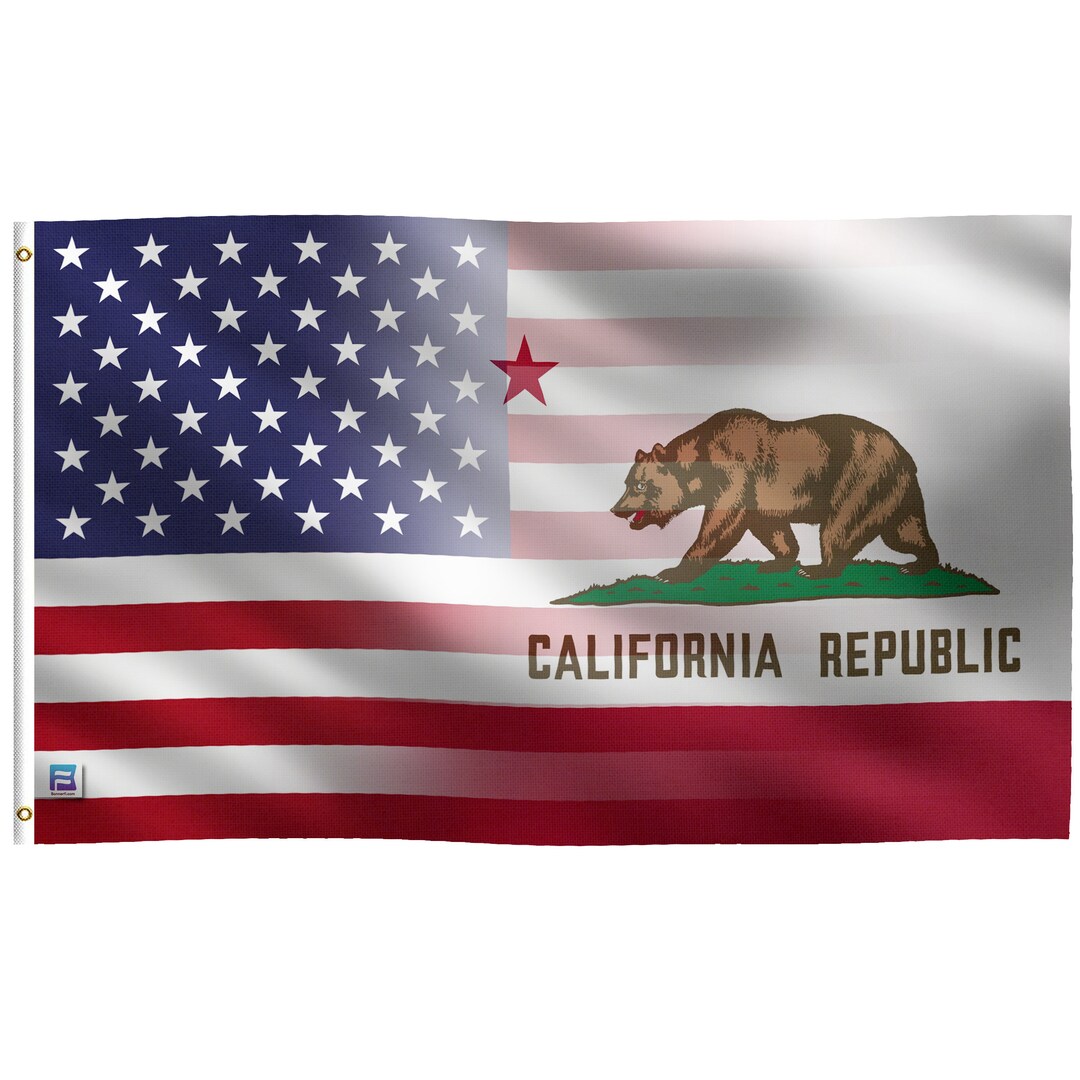 California Flag Blend 3x5 Ft, Memorial Day Decor Banner, Brass Grommets ...