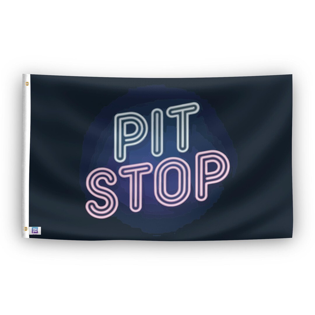 Pit Stop Neon Flag - 100% Polyester, Grommets or Sleeve, Indoor Outdoor ...