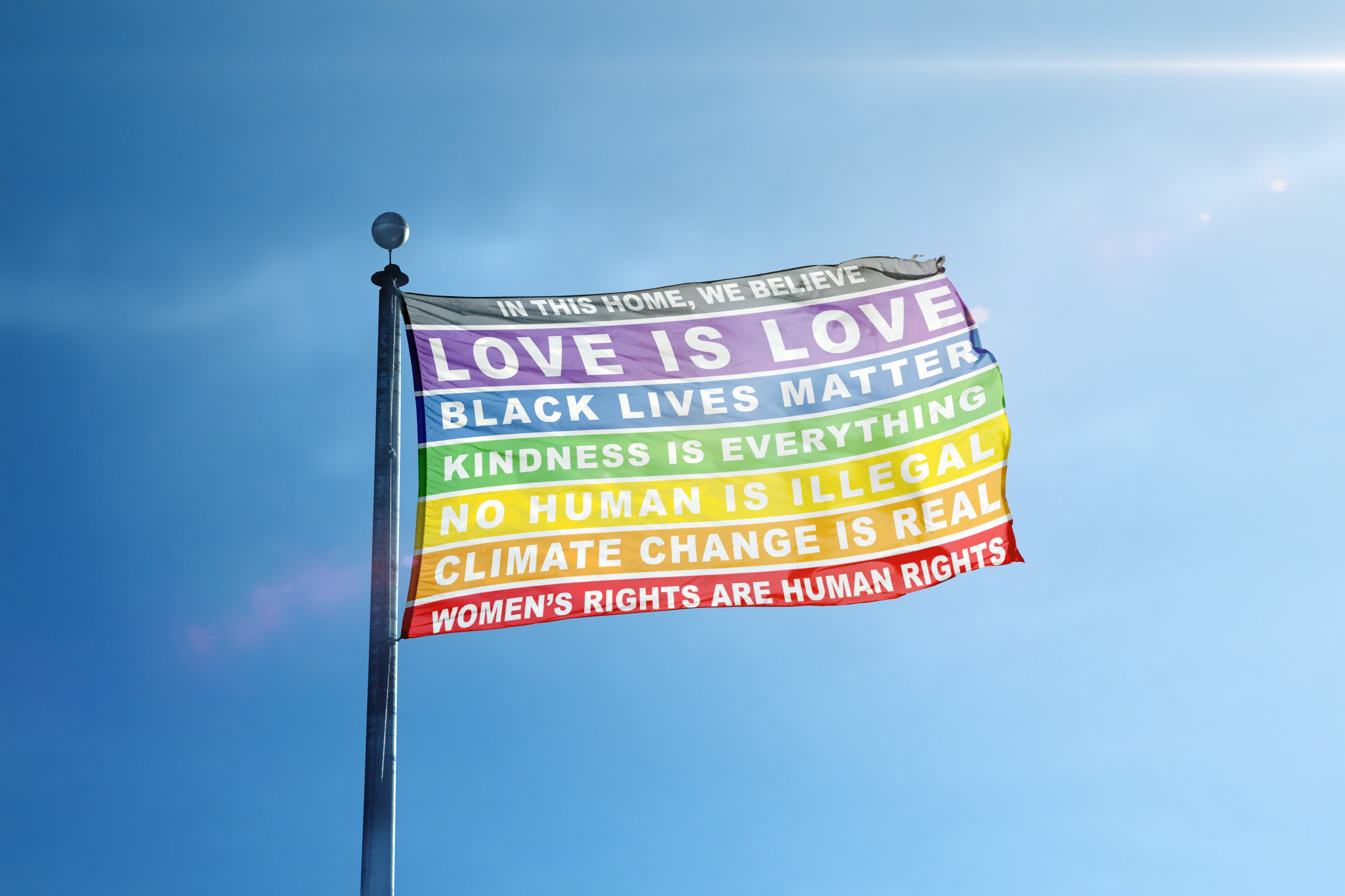 In This Home We Believe Flag Polyester Banner With Canvas - Etsy