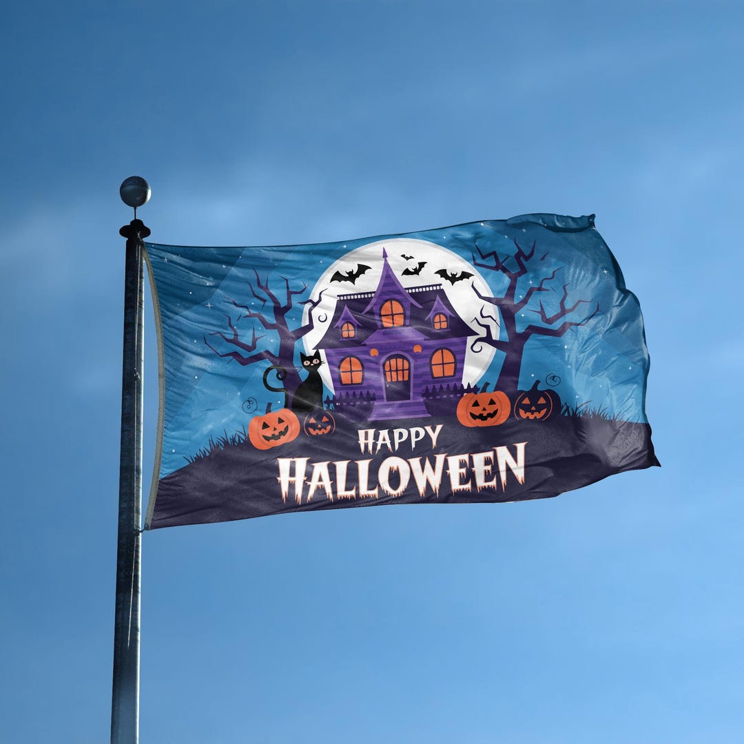 Happy Halloween Flag – Haunted House, Indoor Outdoor Decor - Etsy