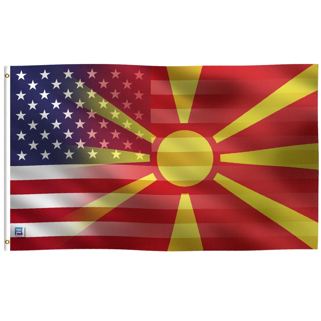Macedonian American Hybrid Flag - 100% Polyester W/ Brass Grommets ...