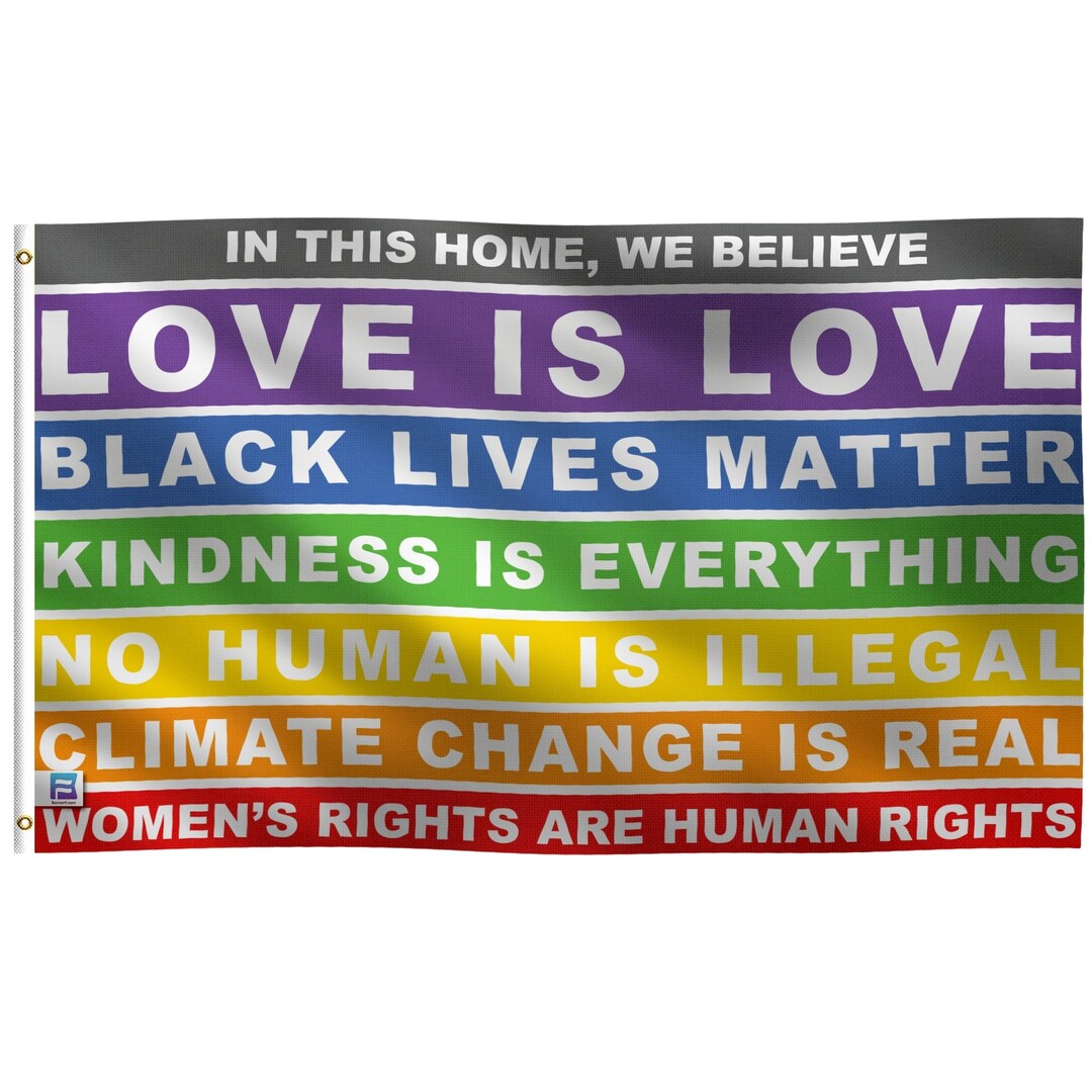 In This Home We Believe Flag, Polyester Banner With Canvas Header ...