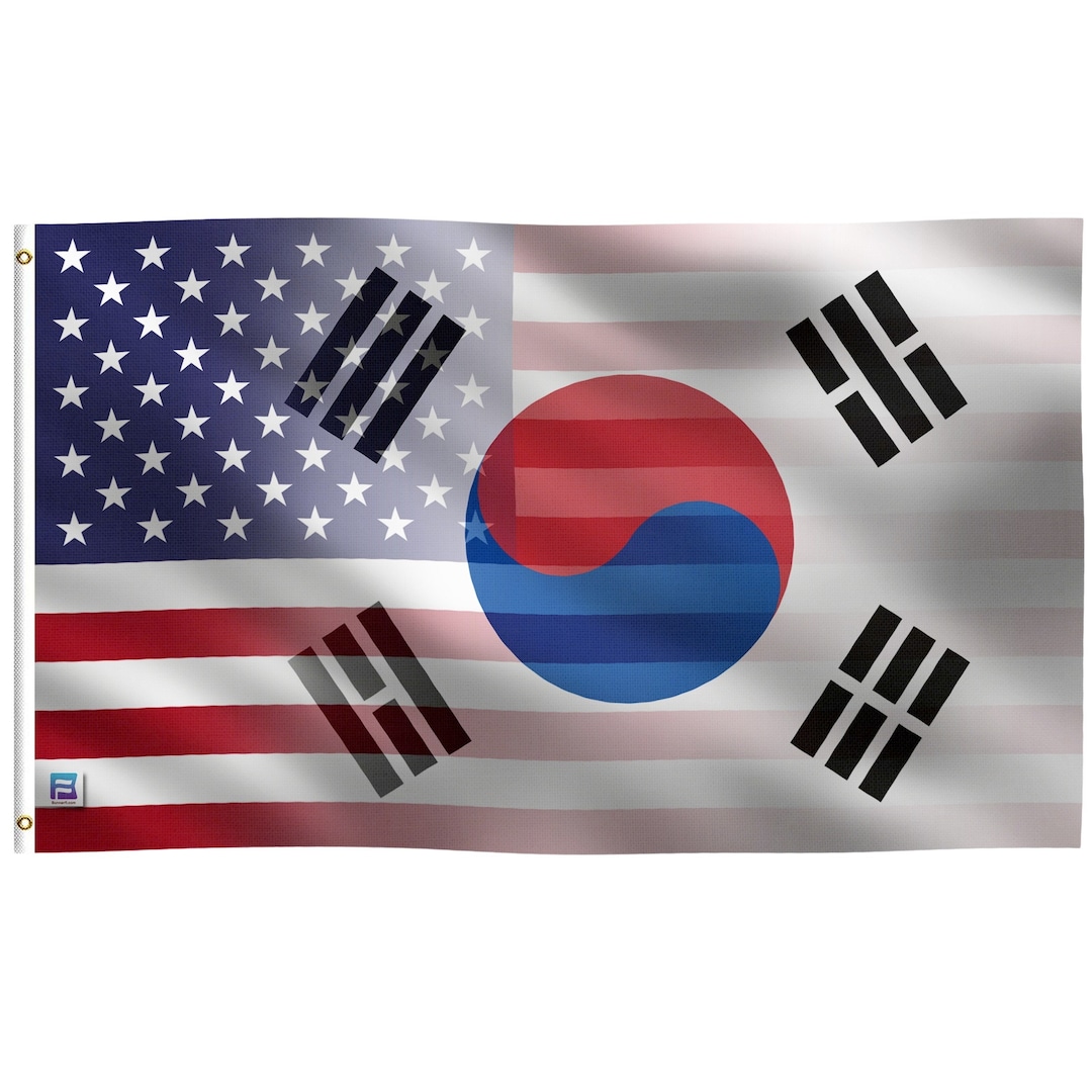 South Korean American Hybrid Flag - 100% Polyester W/ Brass Grommets ...