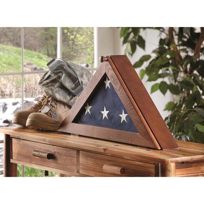 Flag Display Case With Personalized Engraving for Standard - Etsy