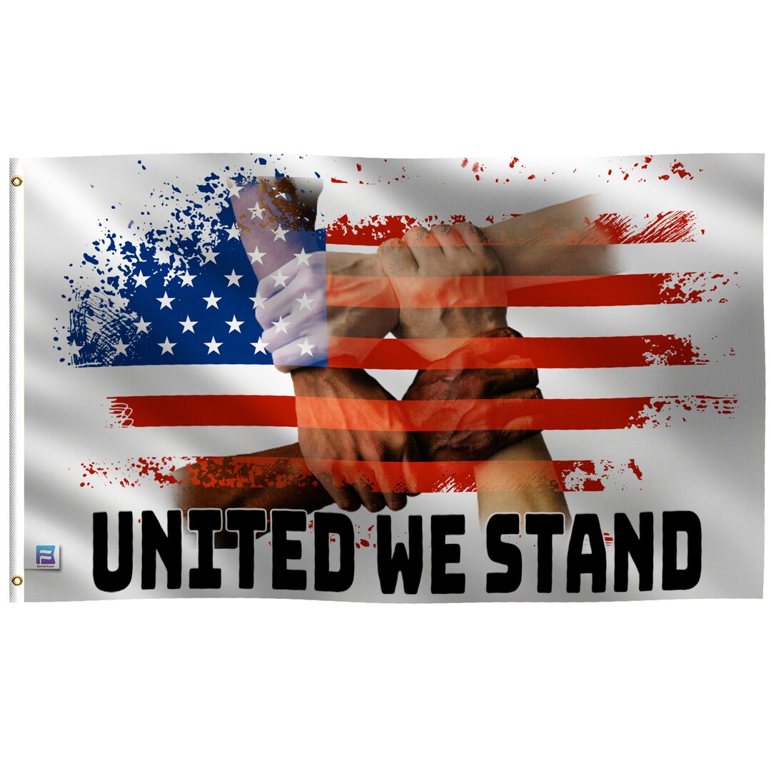 United We Stand Flag - 100% Polyester Banner With Canvas Header - for ...