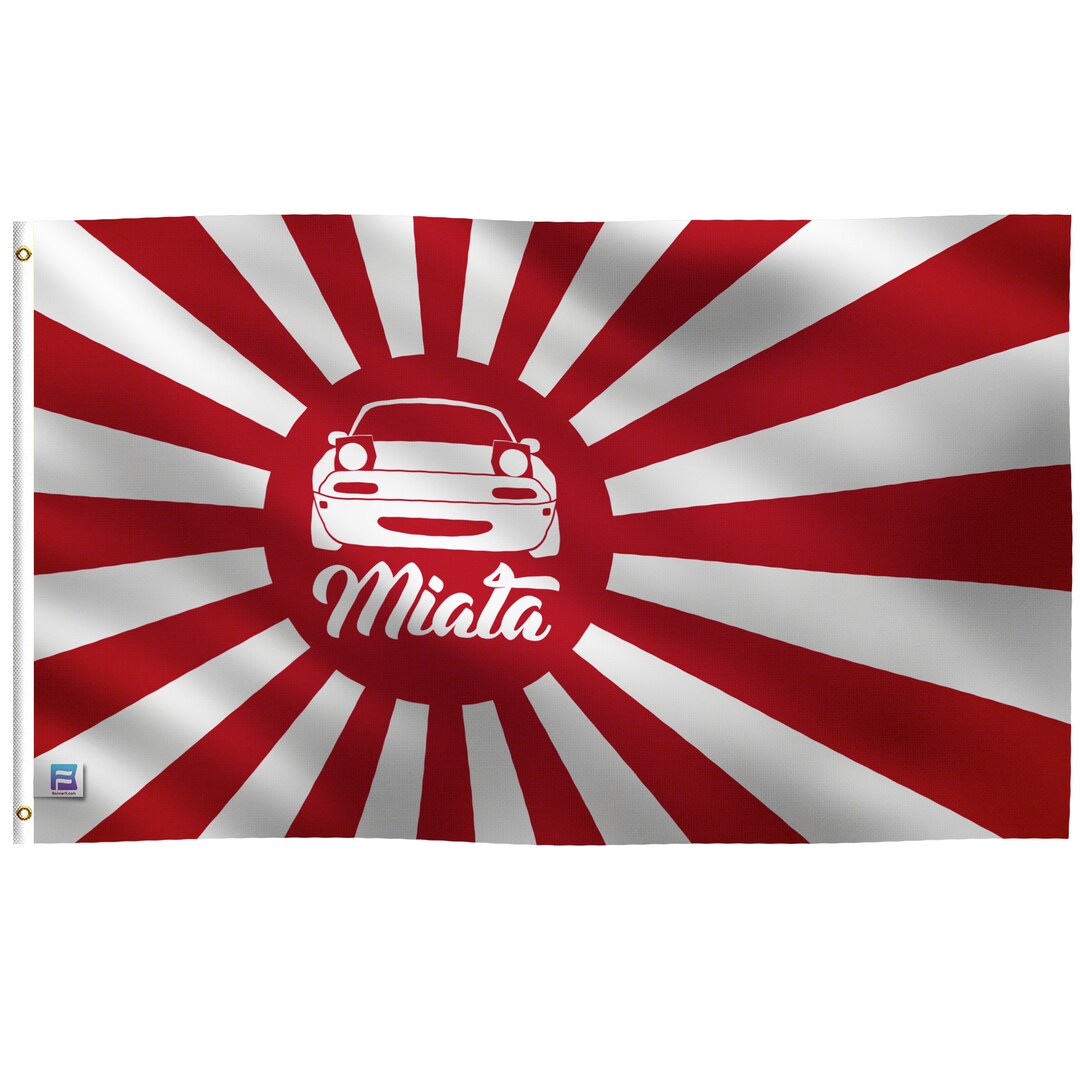 Miata Japanese Rising Sun Single and Double Sided Flag - 100% Polyester ...