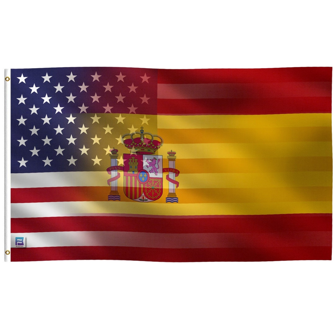 3x5 Ft Spanish American Hybrid Flag 100% Polyester W/ Brass - Etsy