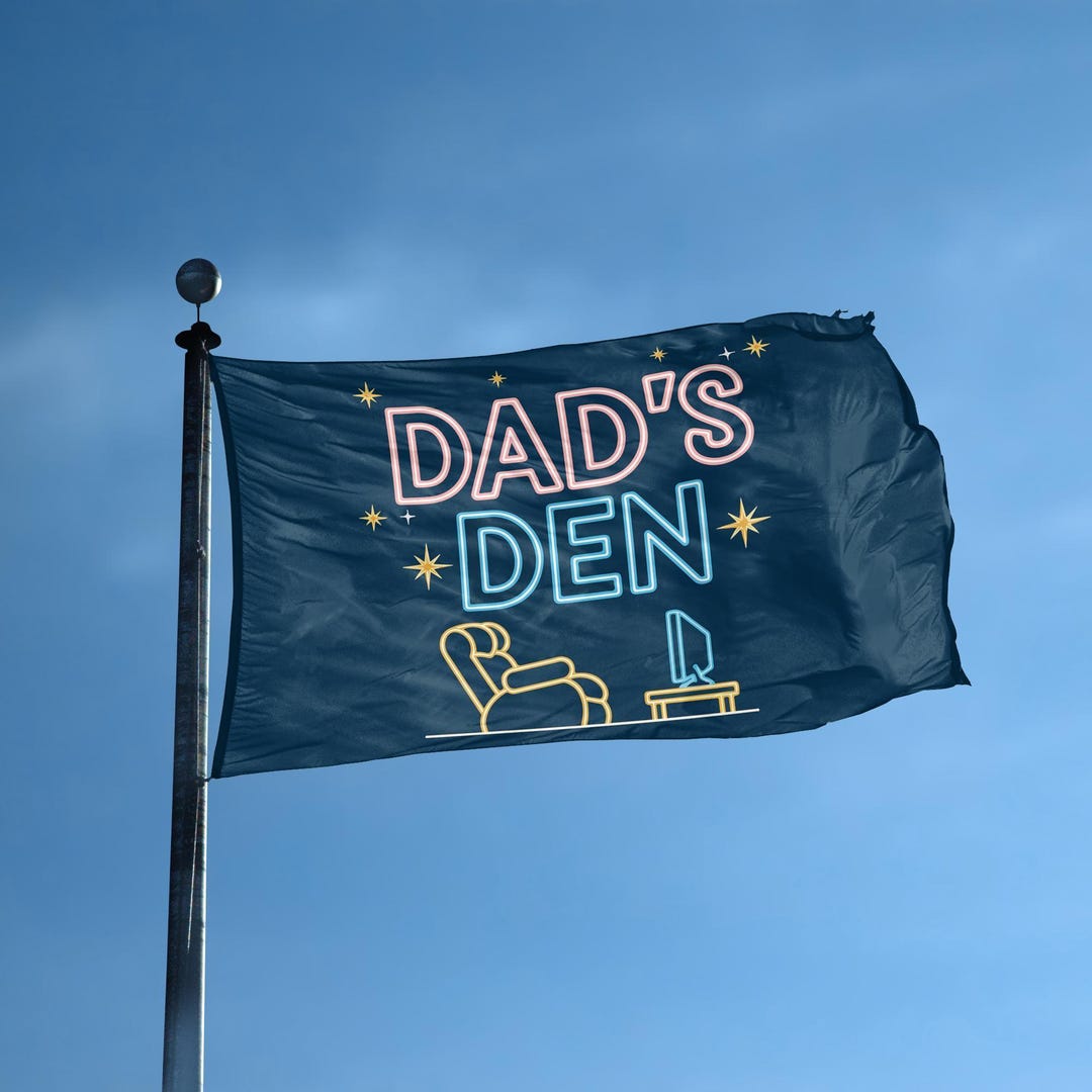 Dad's Den Neon Flag – Man Cave Decor, Indoor Outdoor Banner - Etsy