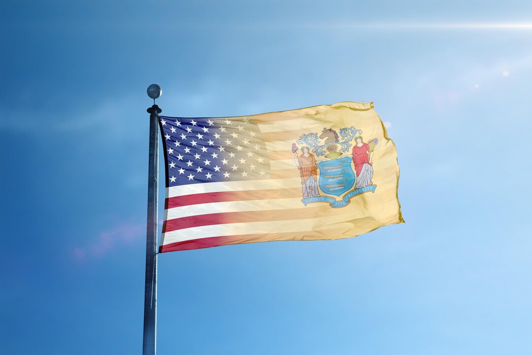 New Jersey USA Blend Flag, 12x18 in to 3x5 Ft Polyester State Pride ...