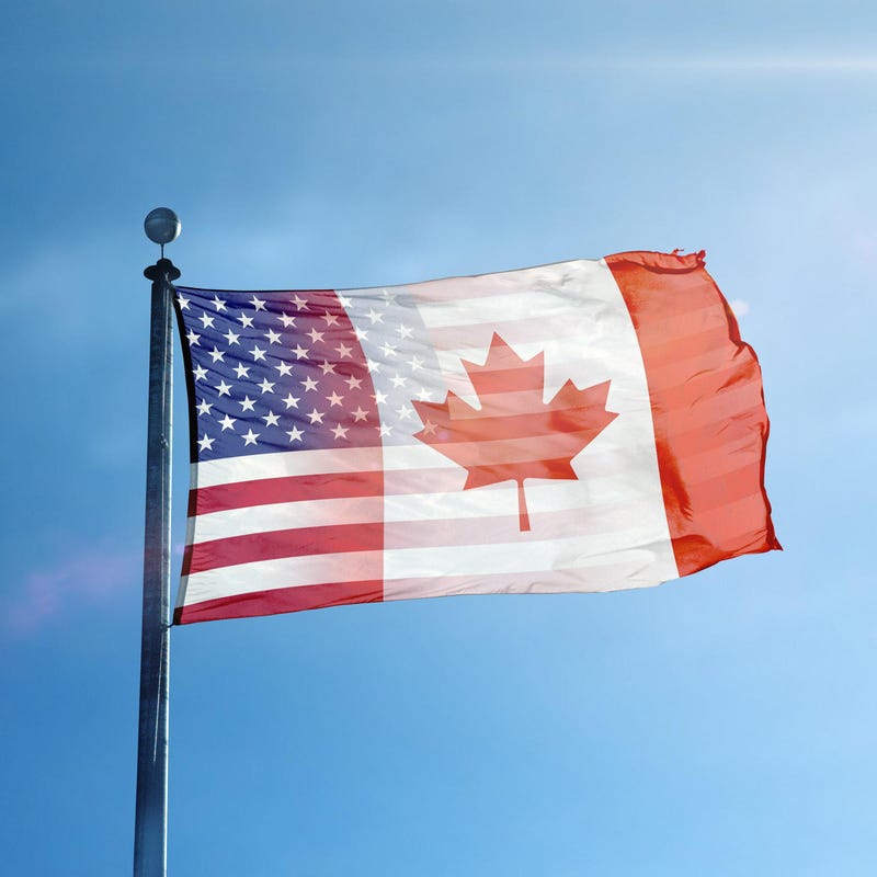 Usa and Canadian Flags Together - Etsy