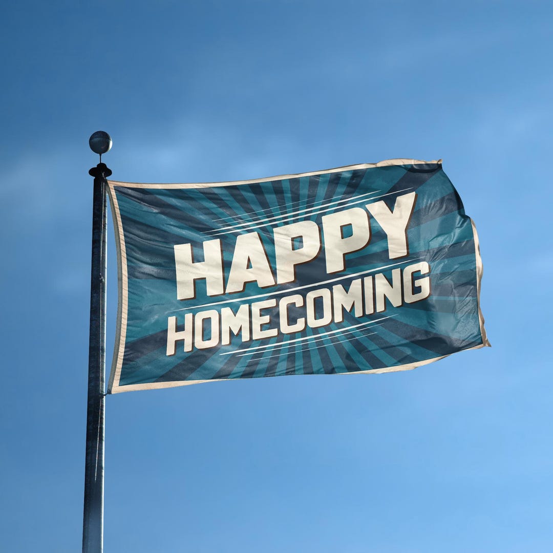Happy Homecoming Flag 3x5 Ft - 100% Polyester, Brass Grommets, Indoor ...