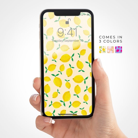 Lemon Phone Wallpaper Lemon Pattern Digital Lemon Pattern - Etsy
