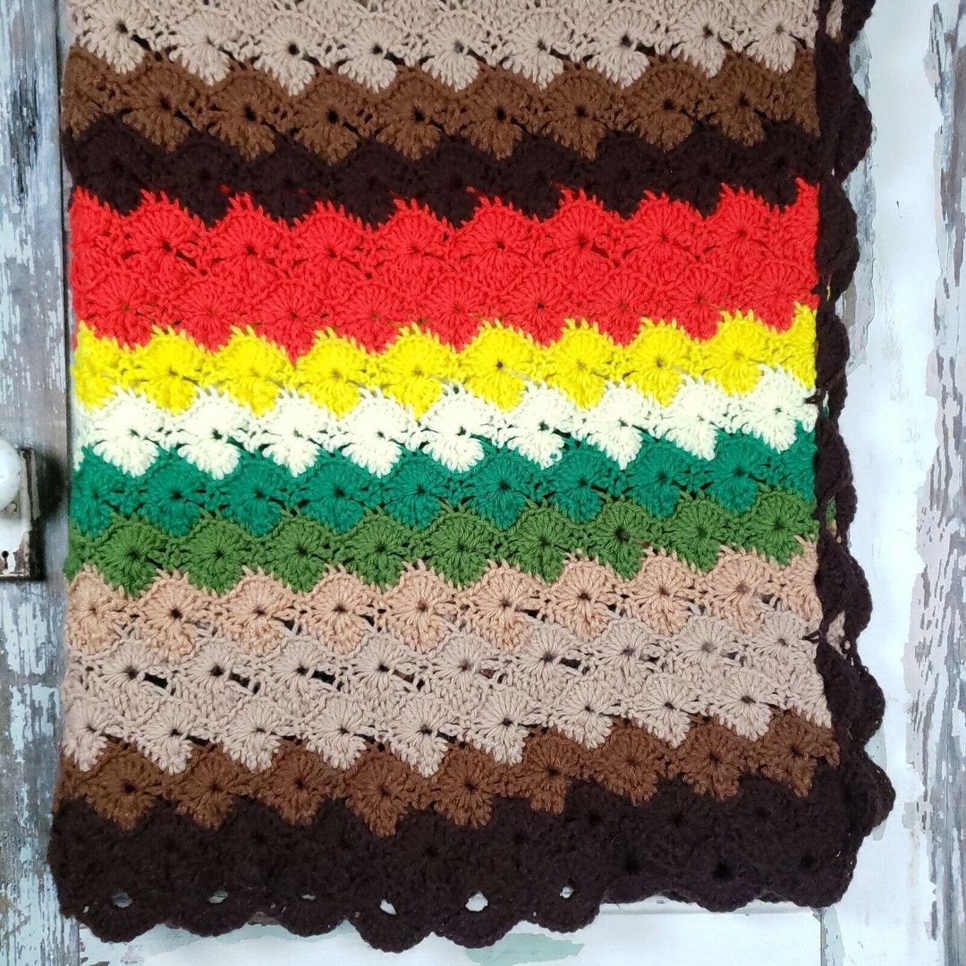 Vintage Handmade Colorful Afghan Sofa Throw Blanket - Etsy