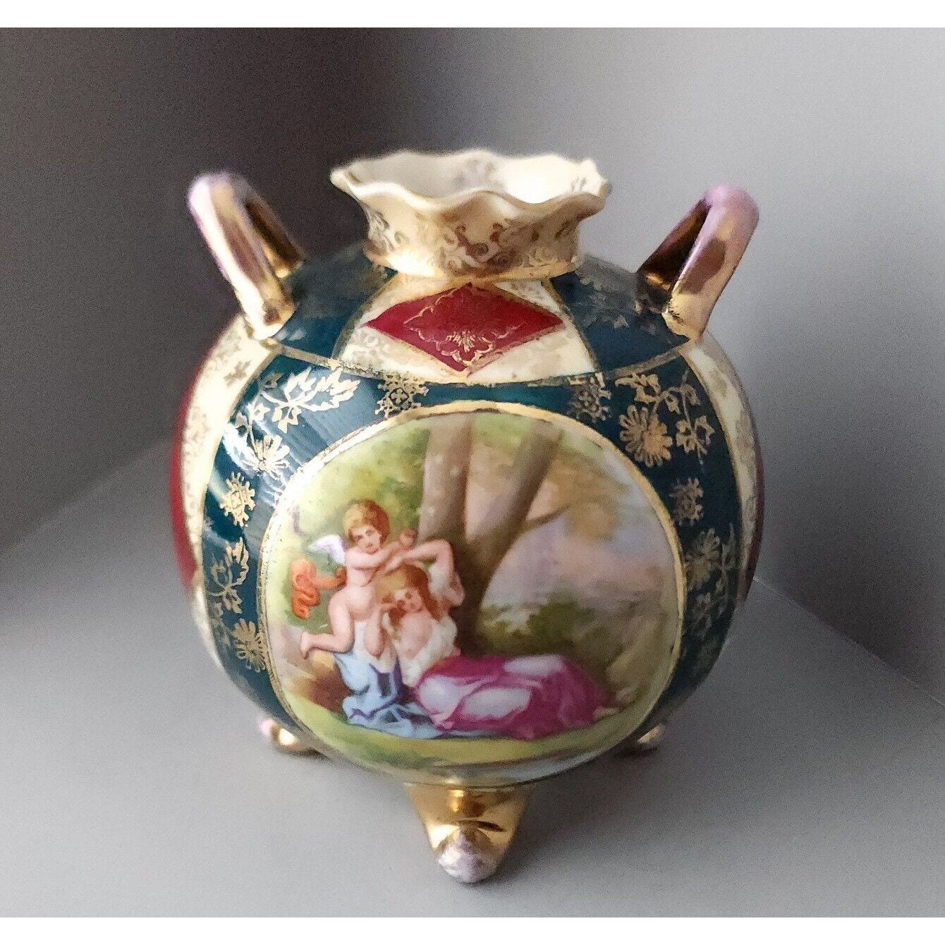 Royal Vienna Ackermann Fritze Signed Kaufmann Footed Vase - Etsy