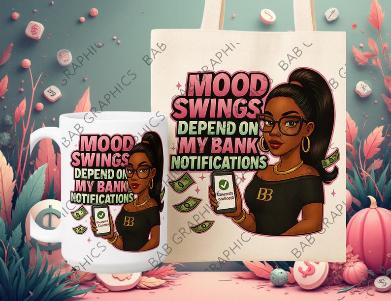 Mood Swings Bank Notifications PNG – Afrocentric Boss Lady Graphic ...