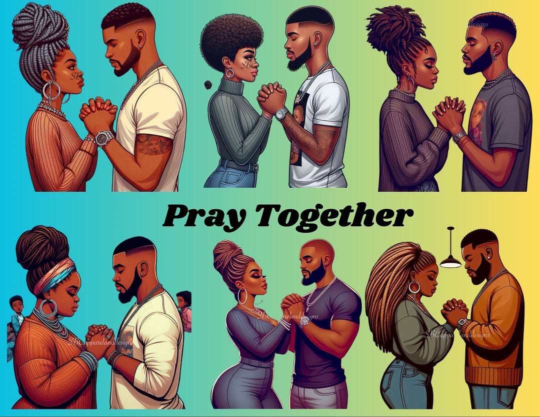 Couples Praying Together Bundle for Sublimation Dtf Clip Art, Shirts ...