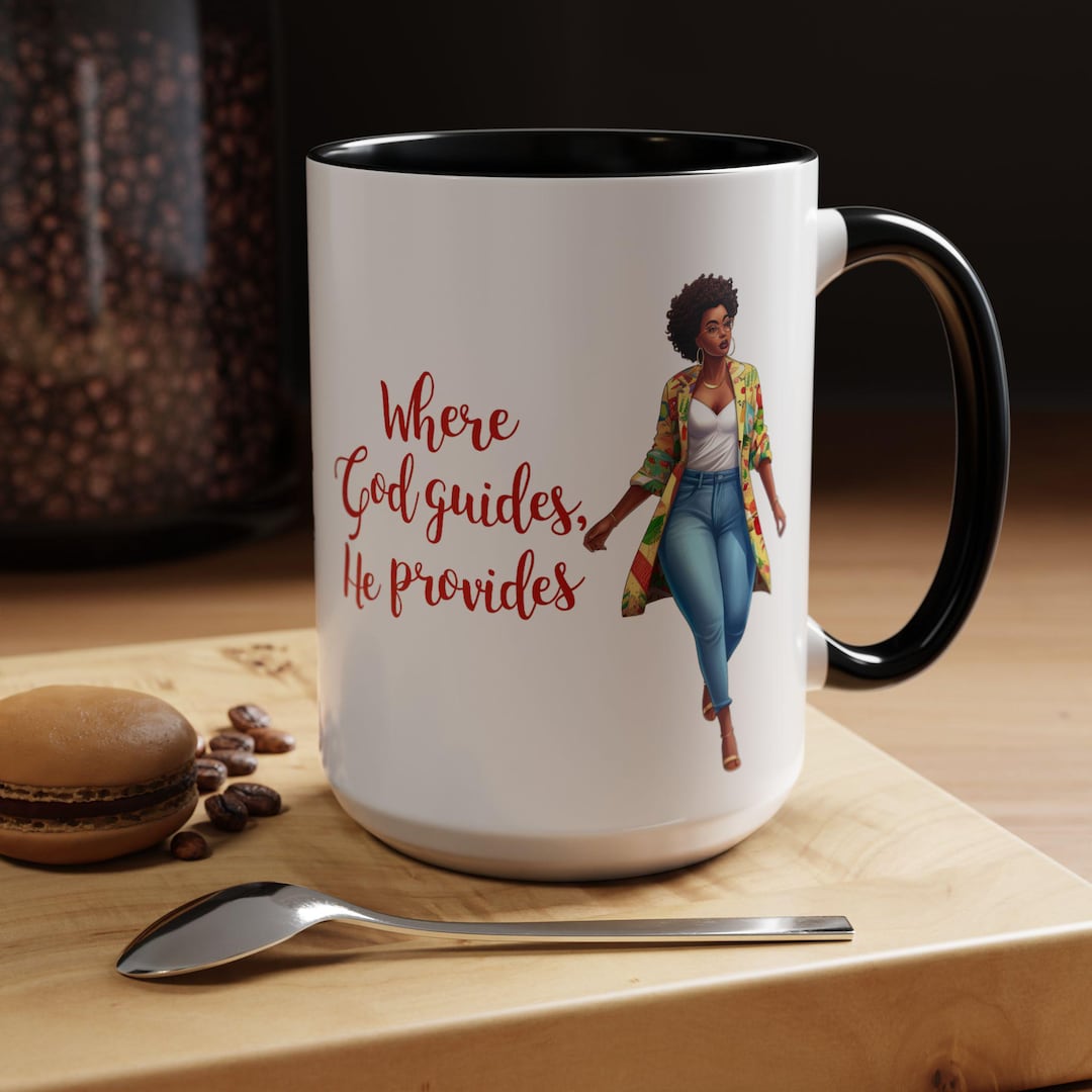 Christian Coffee Mug, Curvy Woman Denim Tea Cup, Inspirational ...