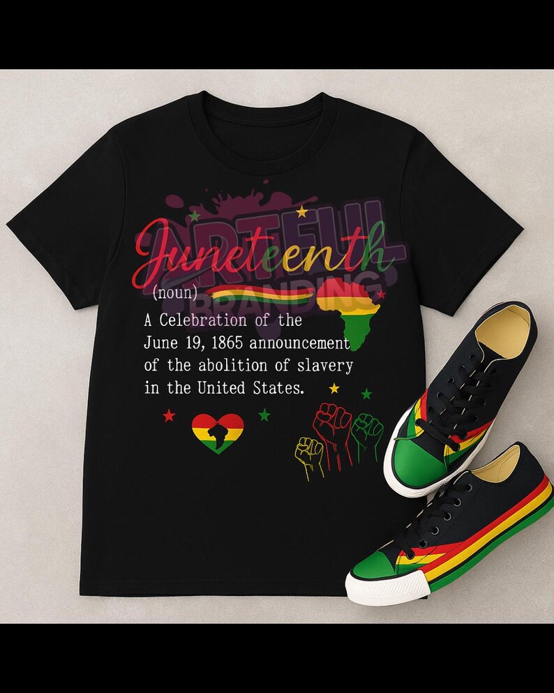 Juneteenth Celebration Shirt or Poster | Cursive Juneteenth Design | Black History Pride Art ...