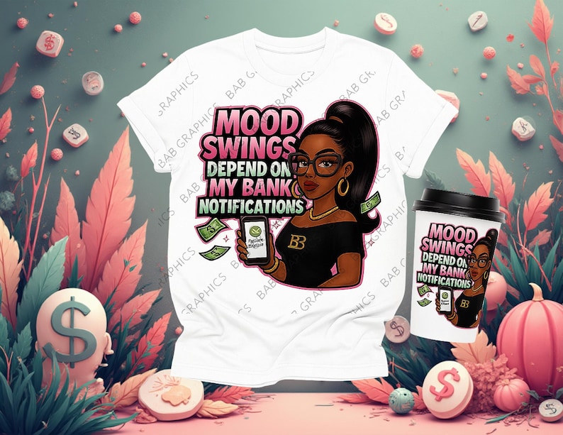 Mood Swings Bank Notifications PNG – Afrocentric Boss Lady Graphic ...