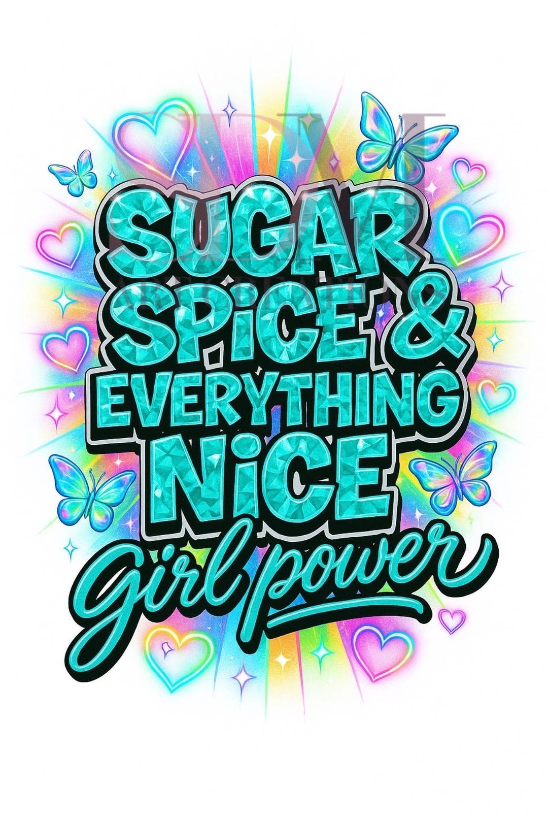 Girl Power PNG: Glitter Graffiti With Neon Hearts (digital Download - Etsy
