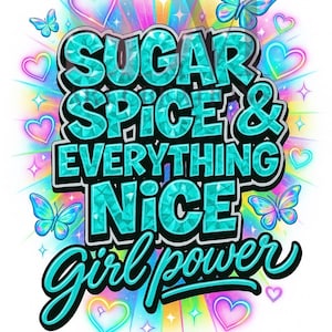 Girl Power PNG: Glitter Graffiti With Neon Hearts (digital Download - Etsy