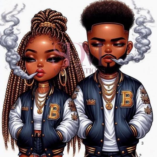 420-inspired Chibi Couple Art - Hand-drawn With Matching Jackets and ...