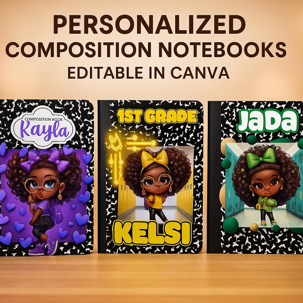 Personalized Notebook Cover Templates: Back to School, Editable in ...