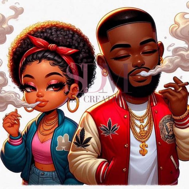 420-inspired Chibi Couple Art - Hand-drawn With Matching Jackets and ...