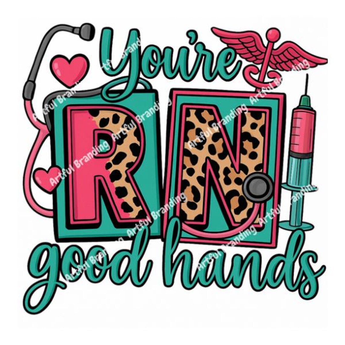 RN Leopard Print Clipart: Nurse Appreciation PNG (digital Download) - Etsy