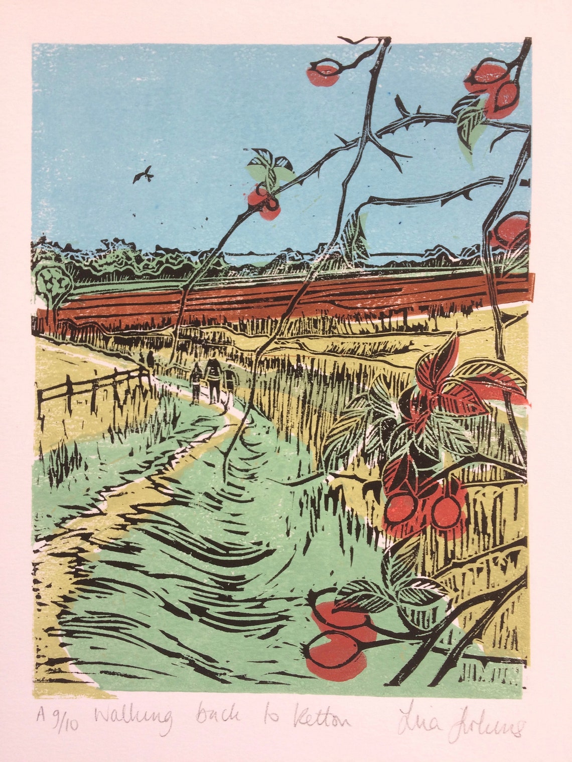 British Countryside Art, Countryside Lino Print, Rutland Countryside ...