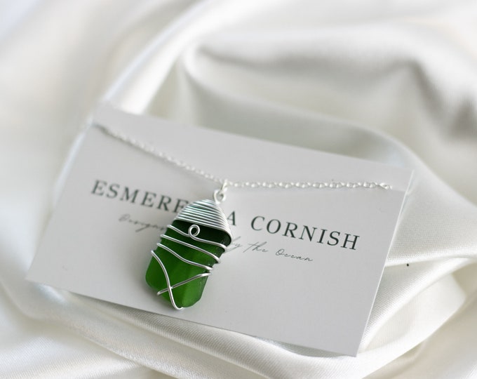 Cornish Sea Glass Silver Necklace / Handmade Jewelry From Cornwall ...