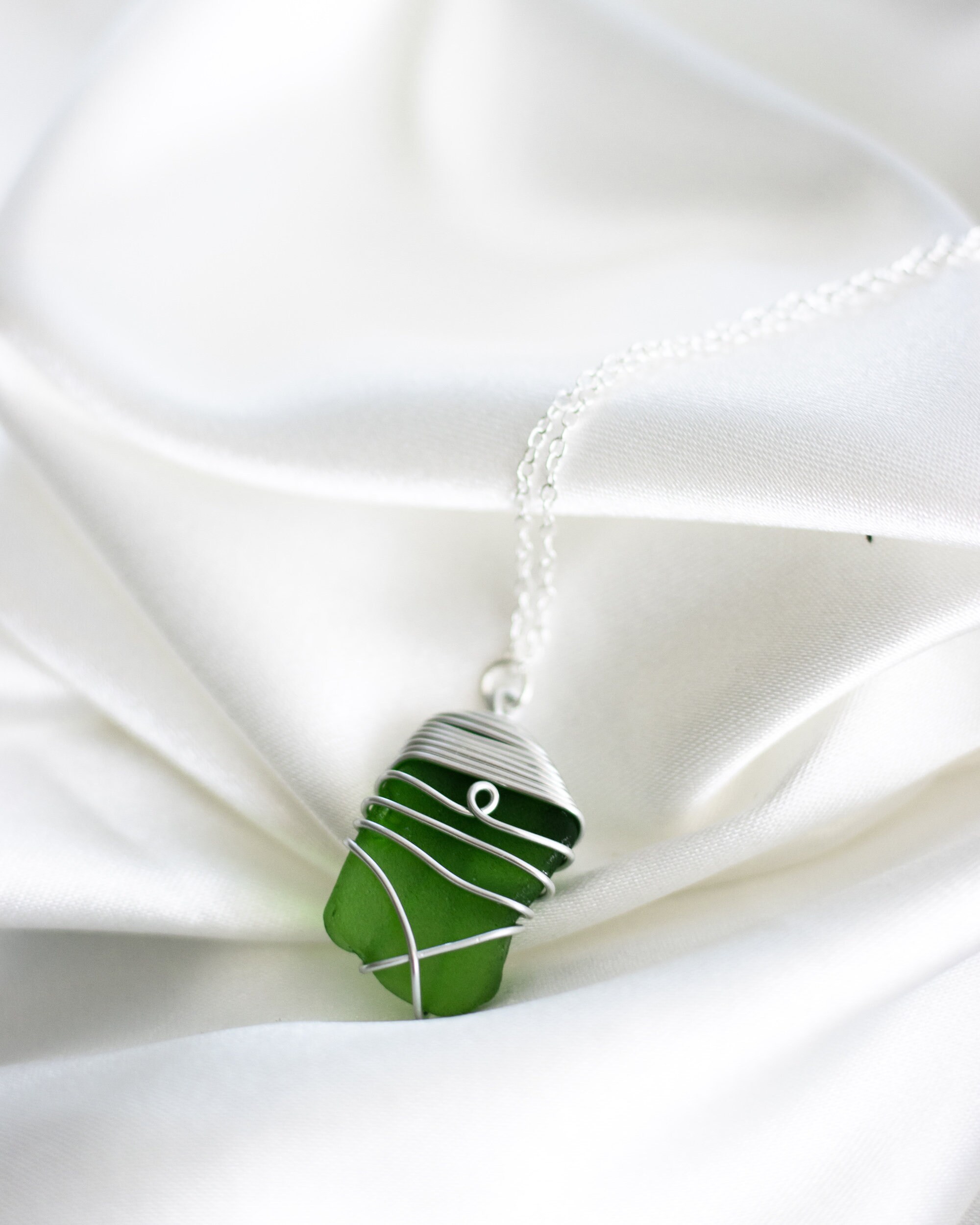 Cornish Sea Glass Silver Necklace / Handmade Jewelry From - Etsy UK