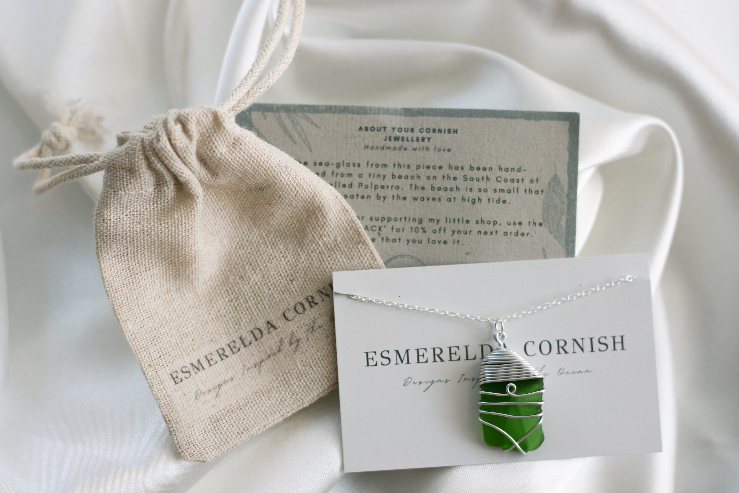 Cornish Sea Glass Silver Necklace / Handmade Jewelry From - Etsy UK