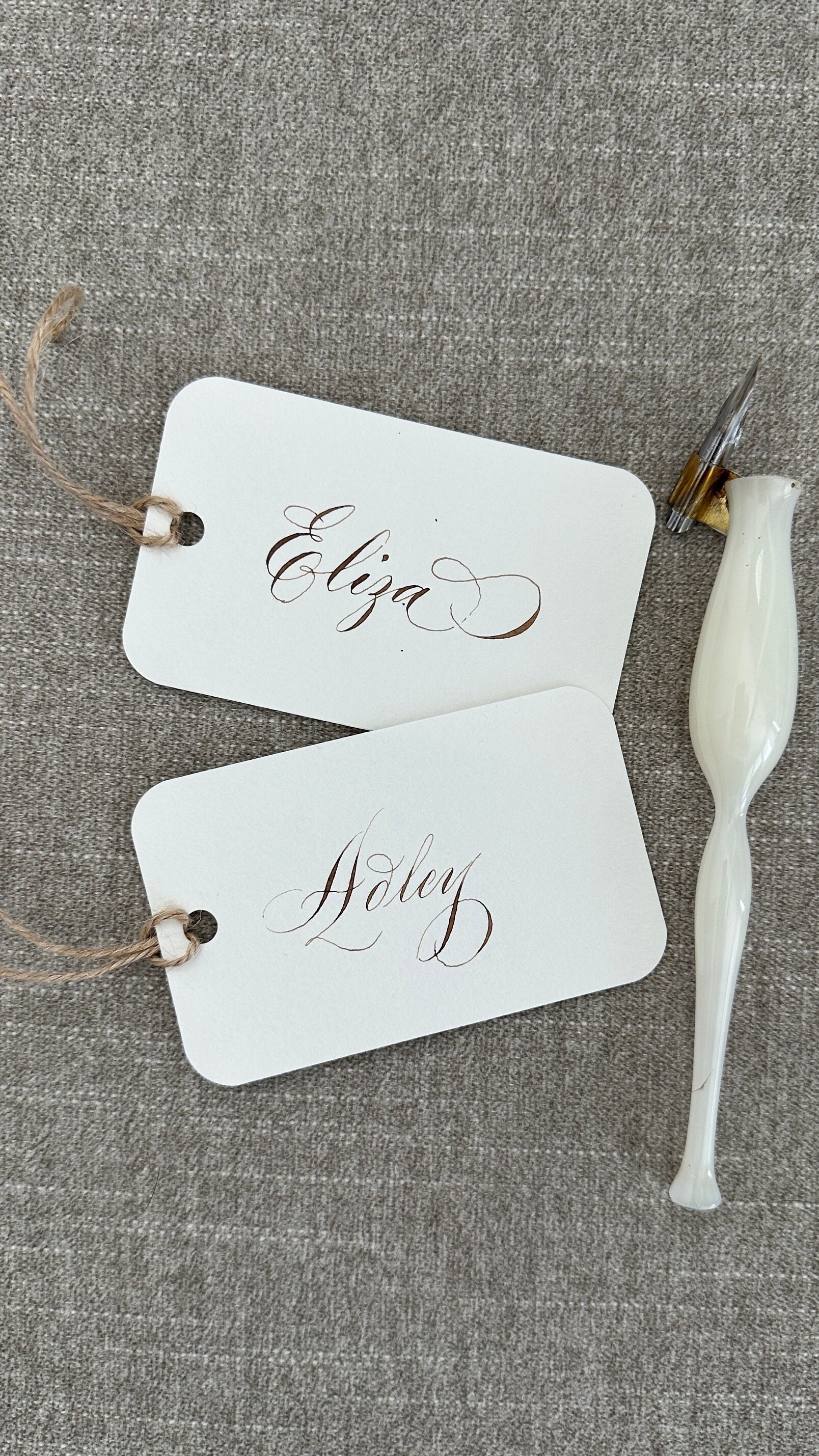 Custom Lettered Tag -hand Written Names in Your Choice of Calligraphy ...