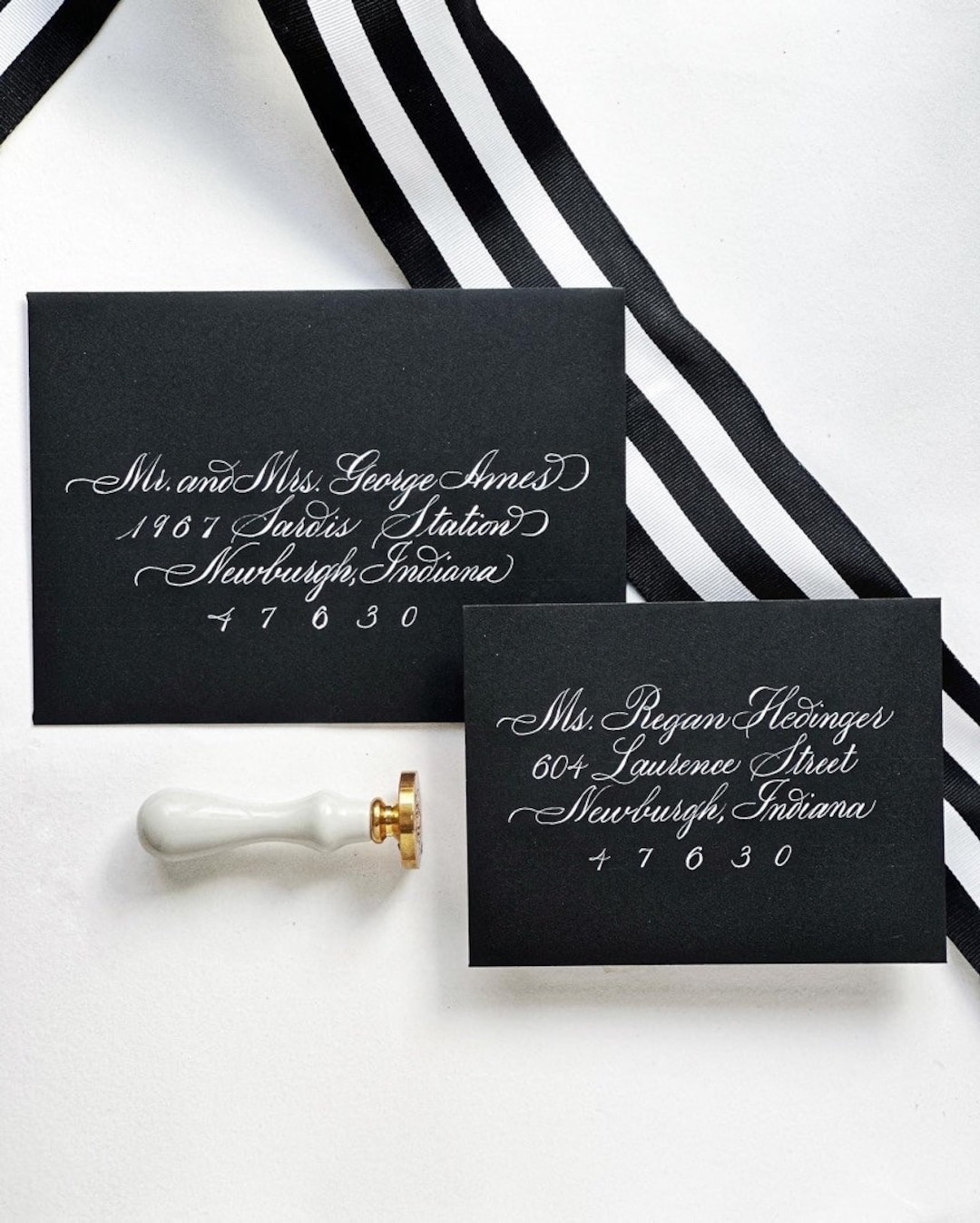Handwritten Calligraphy Envelope Addressing: Custom Elisabeth Style - Etsy