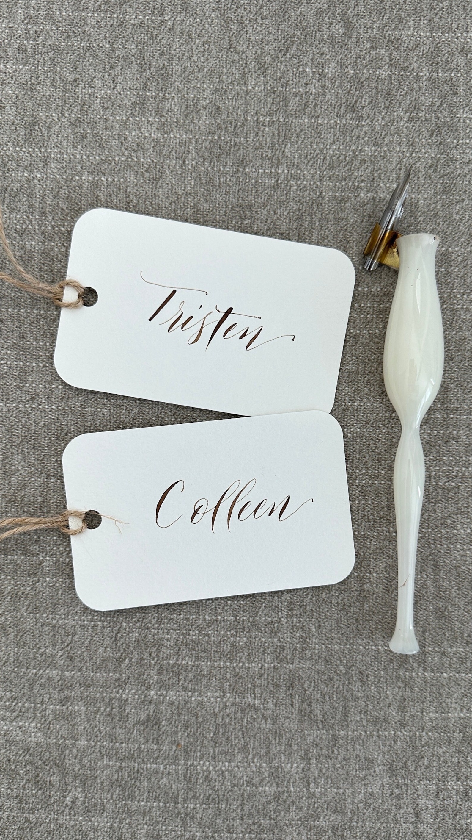 Custom Lettered Tag -hand Written Names in Your Choice of Calligraphy ...