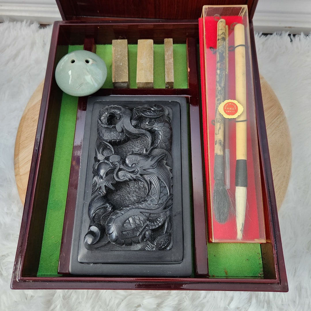 Calligraphy Set Ink Stone, Korean Calligraphy Suzuri Sum Ink Set - Etsy