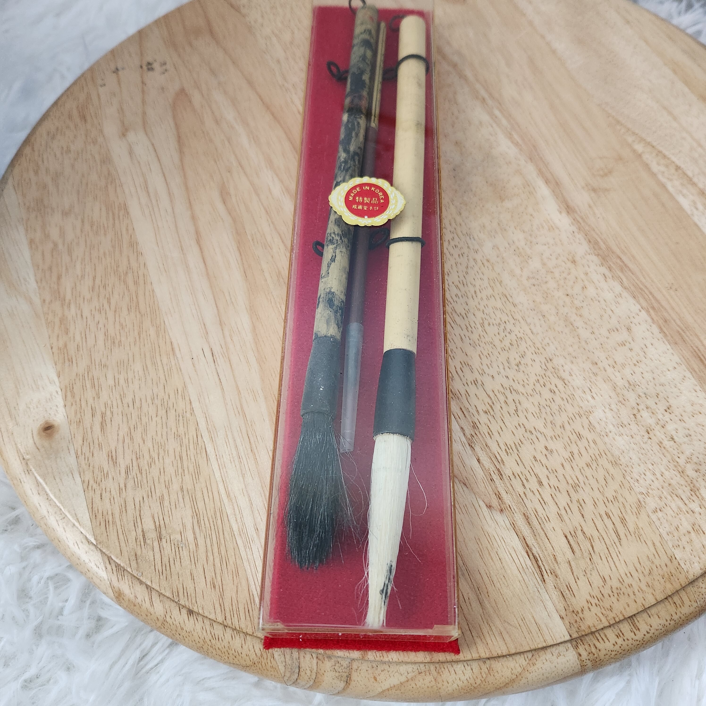 Korean Calligraphy Set: Dragon Suzuri Ink Stone, Sumi Brushes - Etsy
