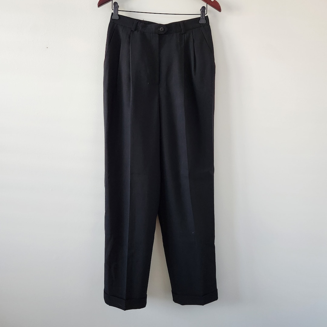 Lauren Ralph Lauren Worsted Wool High Rise Pleated Trousers Tapered ...