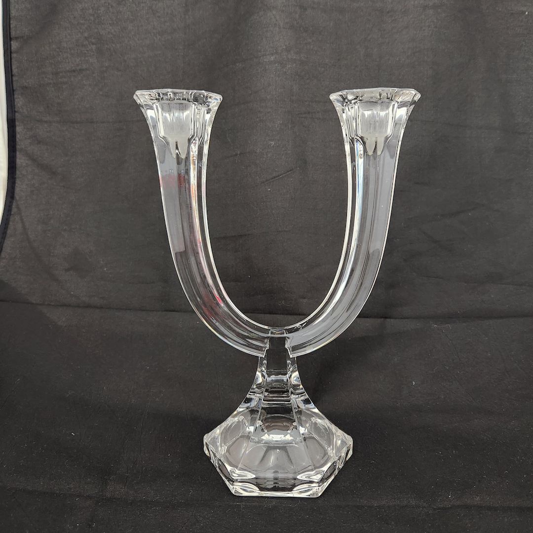 Nachtmann Crystal Double Arm Candlestick Candle Holder, Centerpiece - Etsy