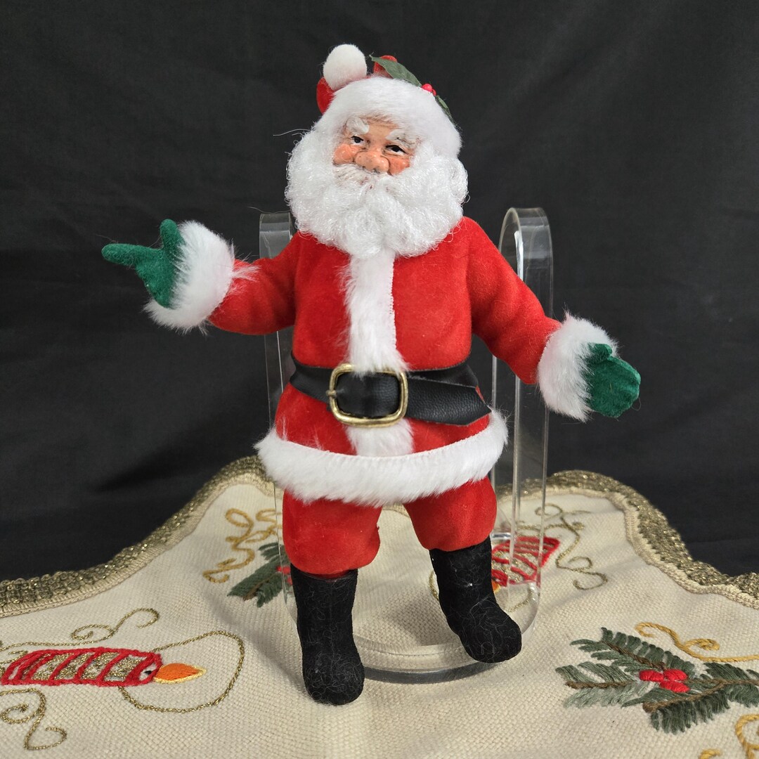 Vintage 60's-70's Hard Plastic Santa Claus Figure/ 8" Santa Figurine ...