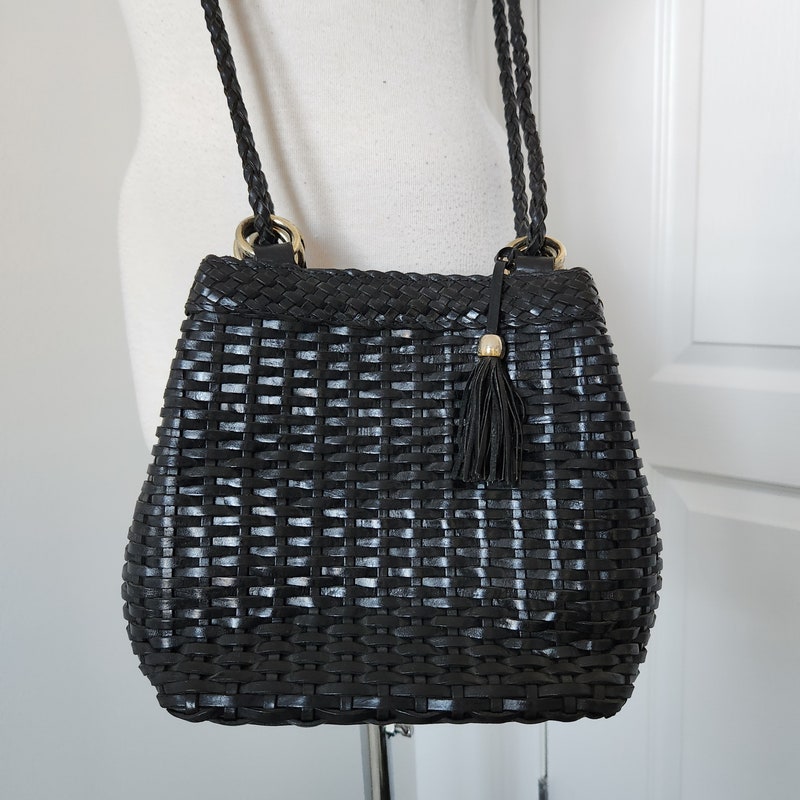 Leather Basket Weave Handbag - Etsy
