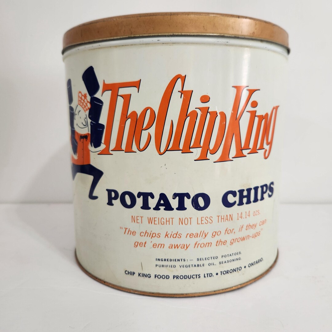 Vintage the Chip King Potato Chip Advertising Tin - Etsy